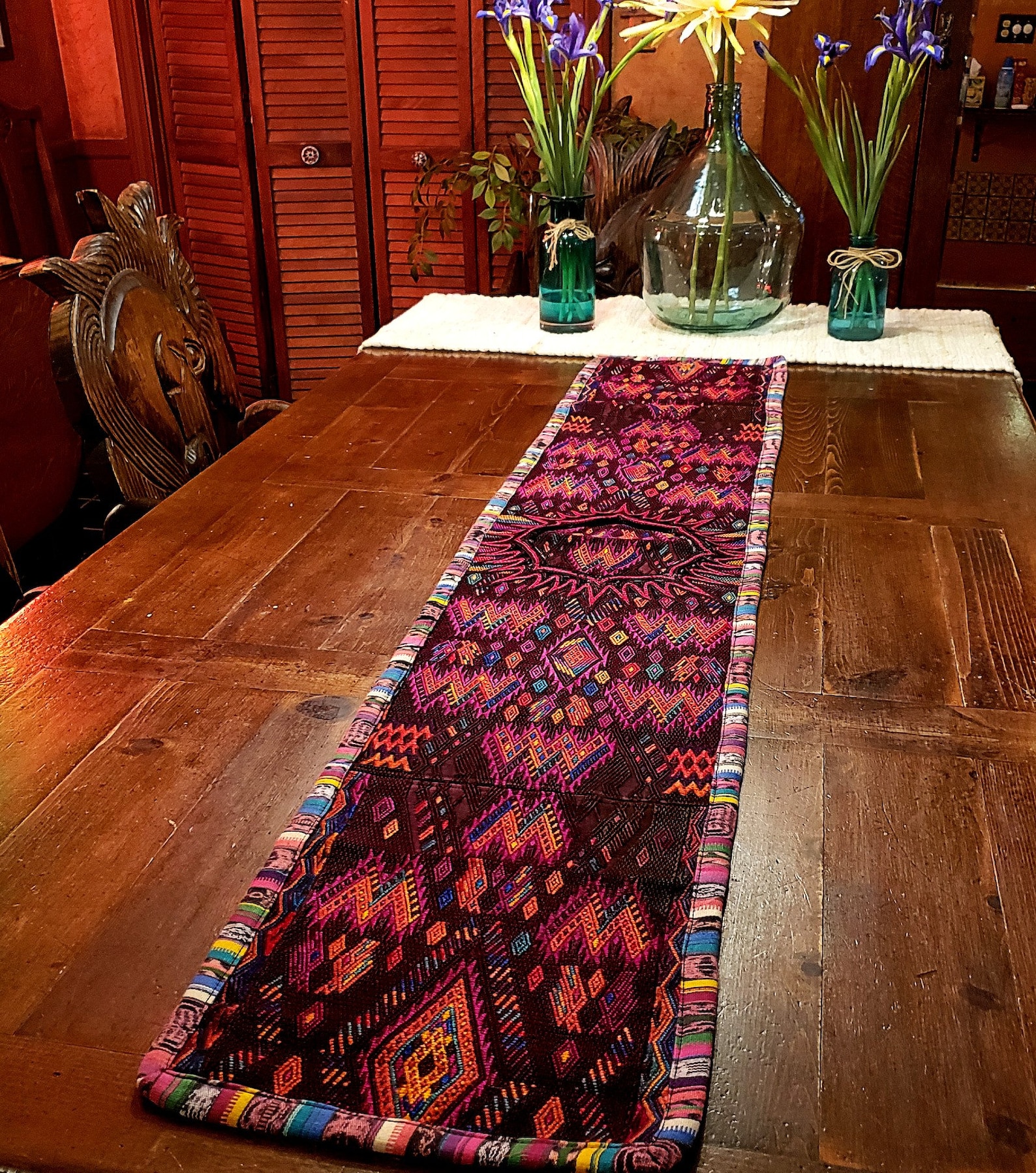 Colorful Guatemalan Huipile Table Runner - No Fringes - Etsy