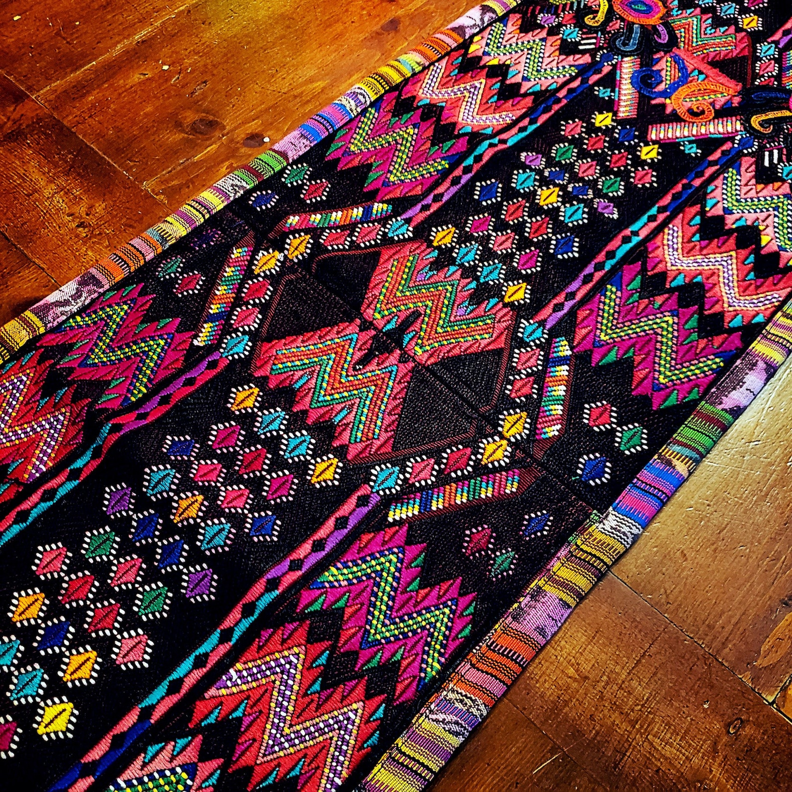 Colorful Guatemalan Huipile Table Runner - No Fringes - Etsy