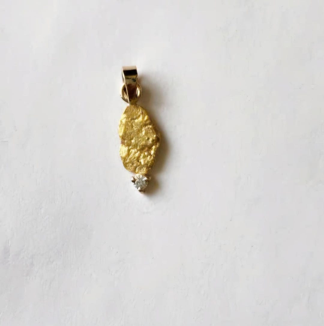 Natural Gold Nugget Pendant, Alaska Nugget Pendant, Gold Nugget and ...