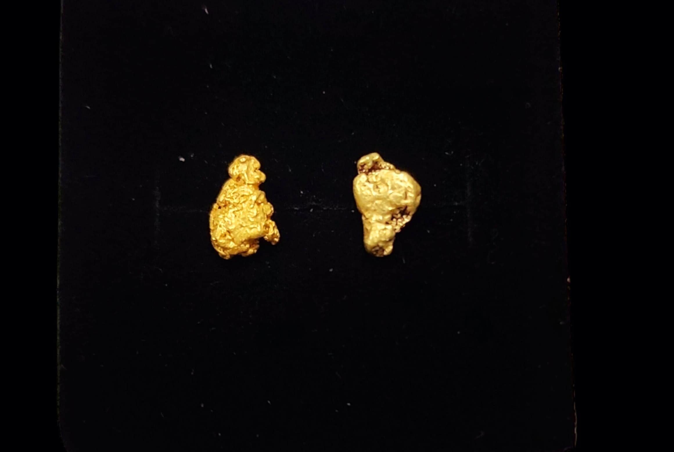 Natural Gold Nugget Stud Earrings, Small Nugget Earrings, Gold Nugget ...