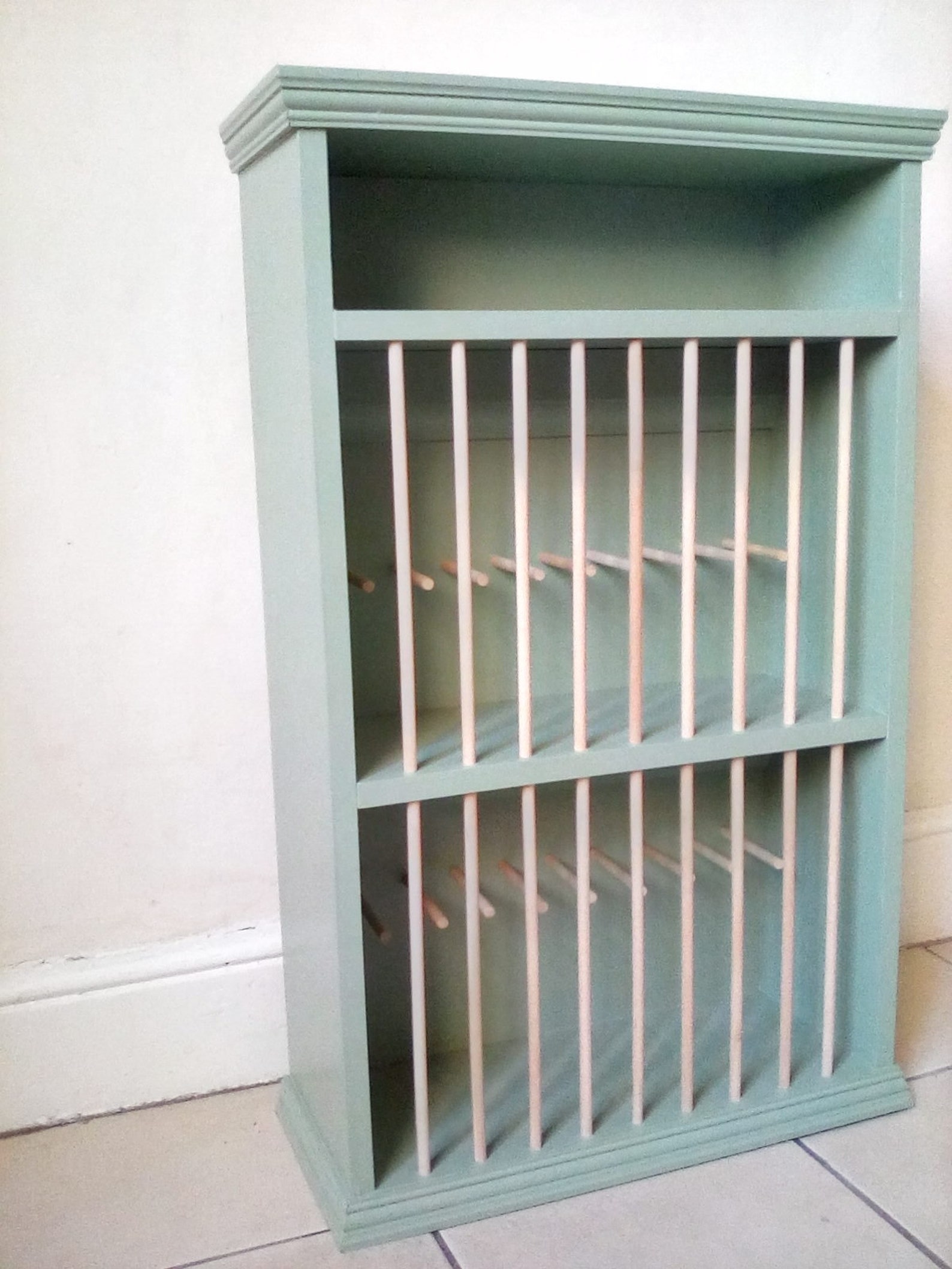 Plate Rack Wall Mounted or Counter Top Wooden Double Rack Will Fit 6 ...