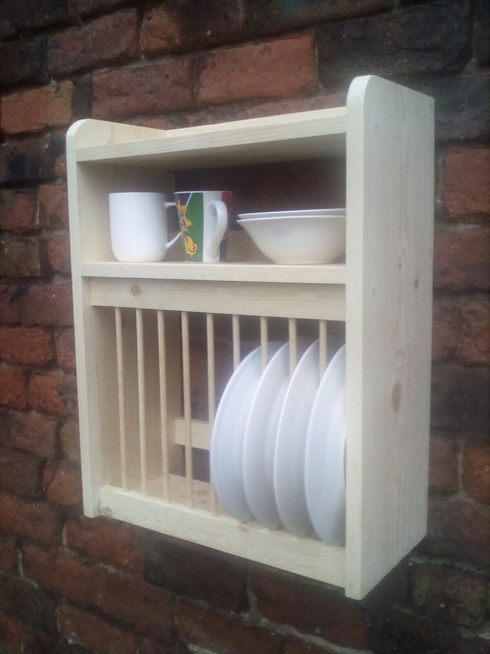 Plate Rack Wooden Wall Mounted or Counter Top Reclaimed Timber With ...