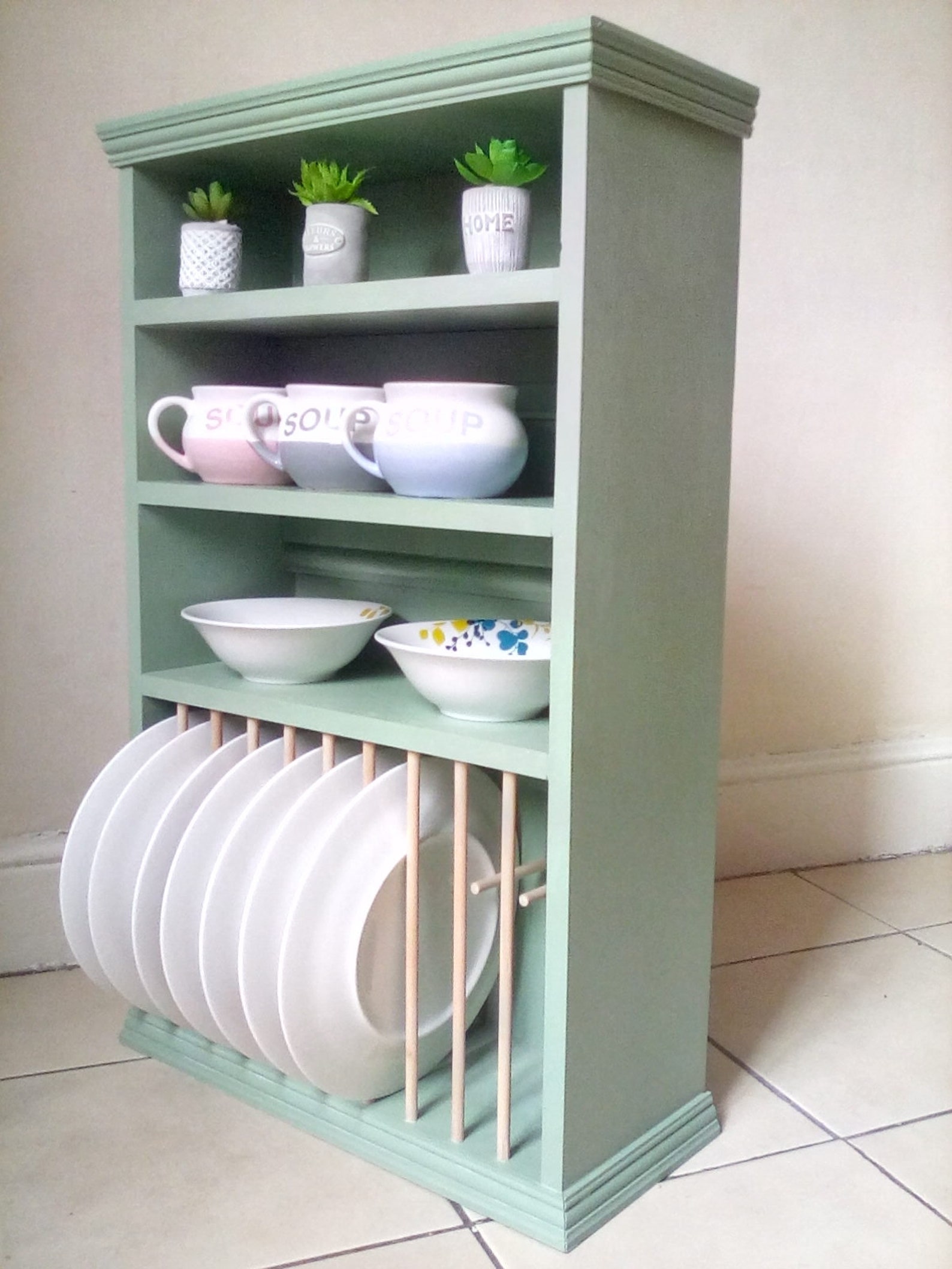 Plate Rack Wall Mounted or Counter Top 3 Shelf Will Take - Etsy