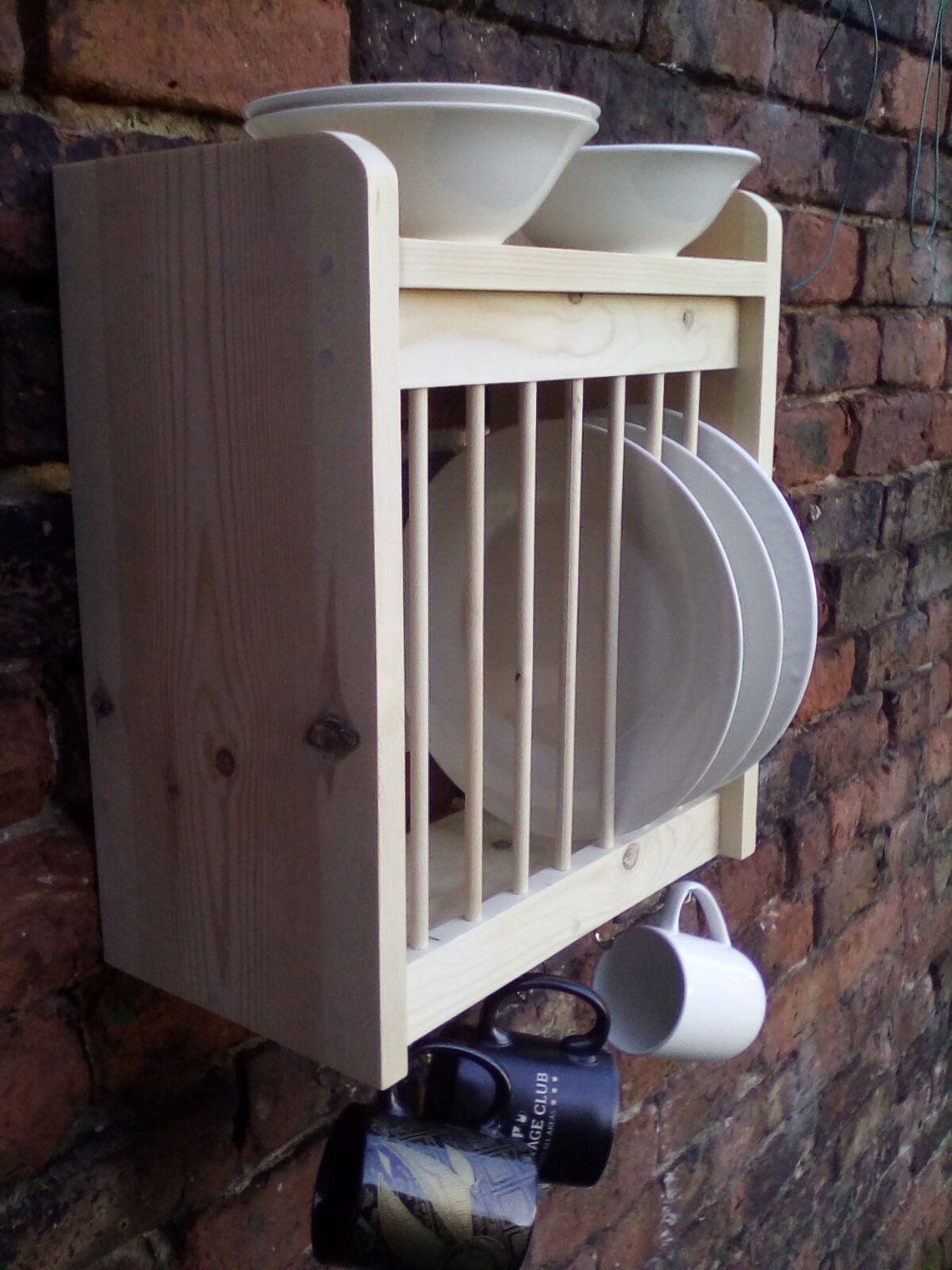 Wooden Plate Rack Plate Rack With Shelf Will Fit Plates - Etsy UK