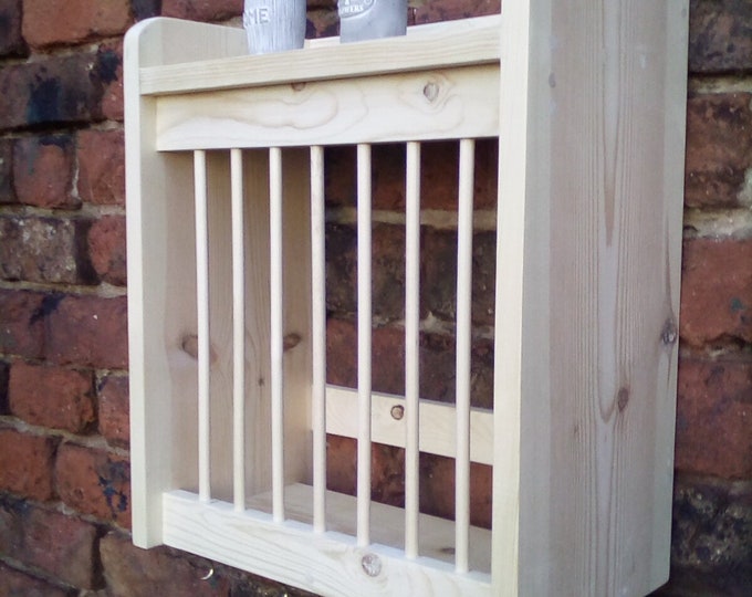 Wooden Plate Rack Plate Rack With Shelf Will Fit Plates 6" - 11" - Etsy