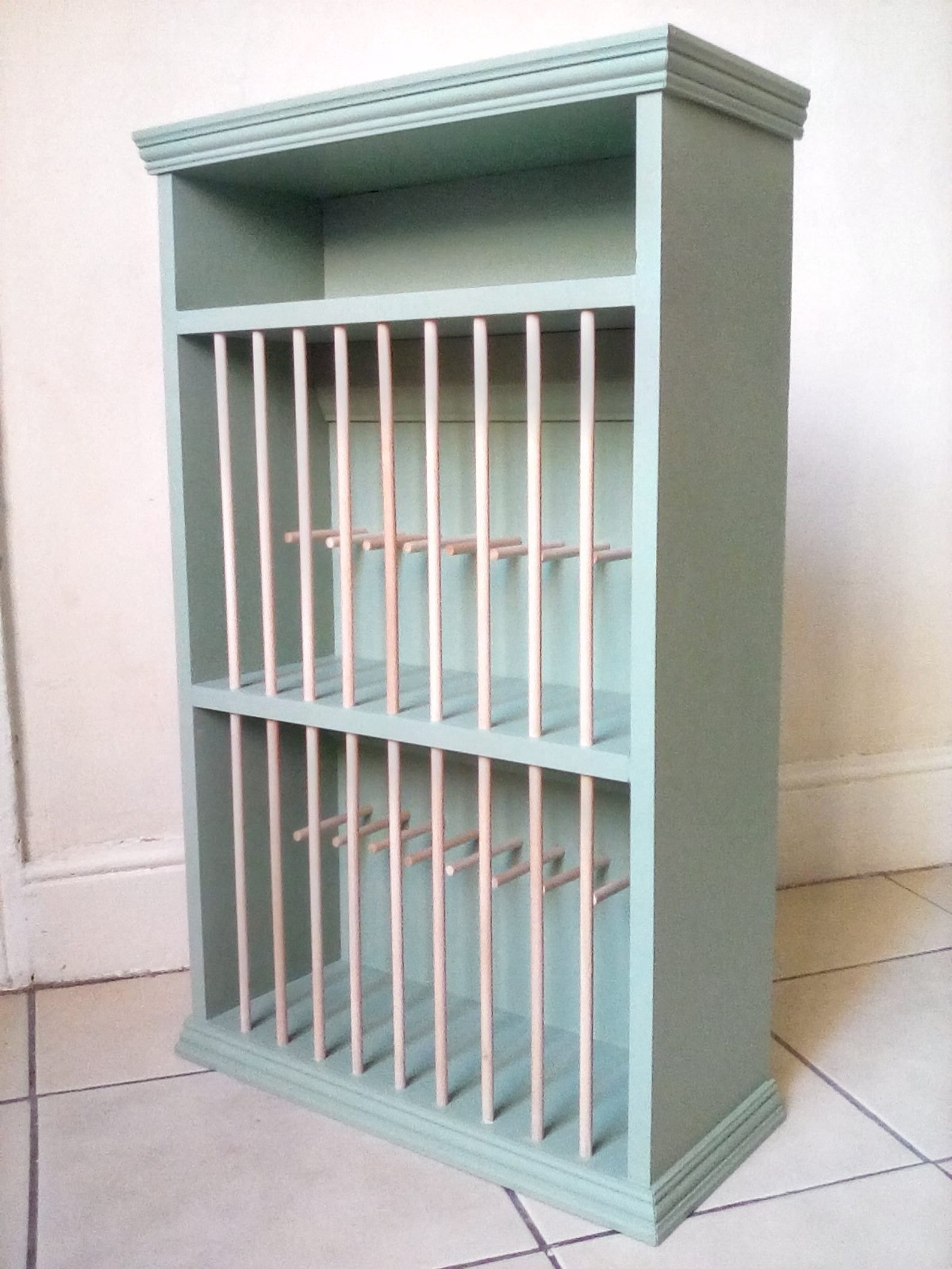 Plate Rack Wall Mounted or Counter Top Wooden Double Rack Will Fit 6 ...