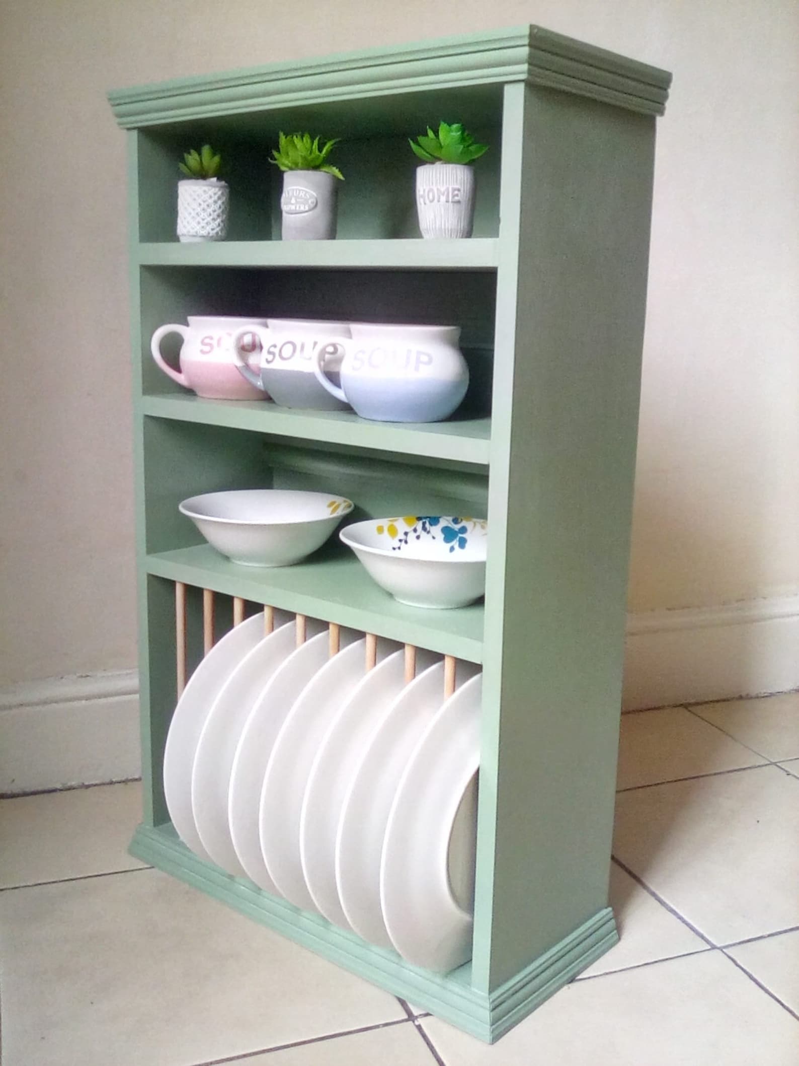 Plate Rack Wall Mounted or Counter Top 3 Shelf Will Take - Etsy