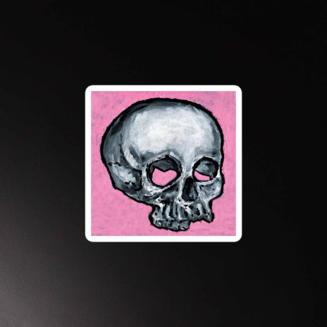 Pink Skull Sticker - Etsy