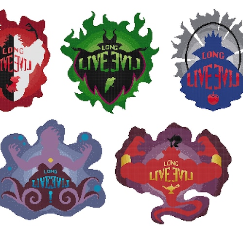 Maleficent Long Live Evil PDF Cross Stitch Chart Immediate - Etsy