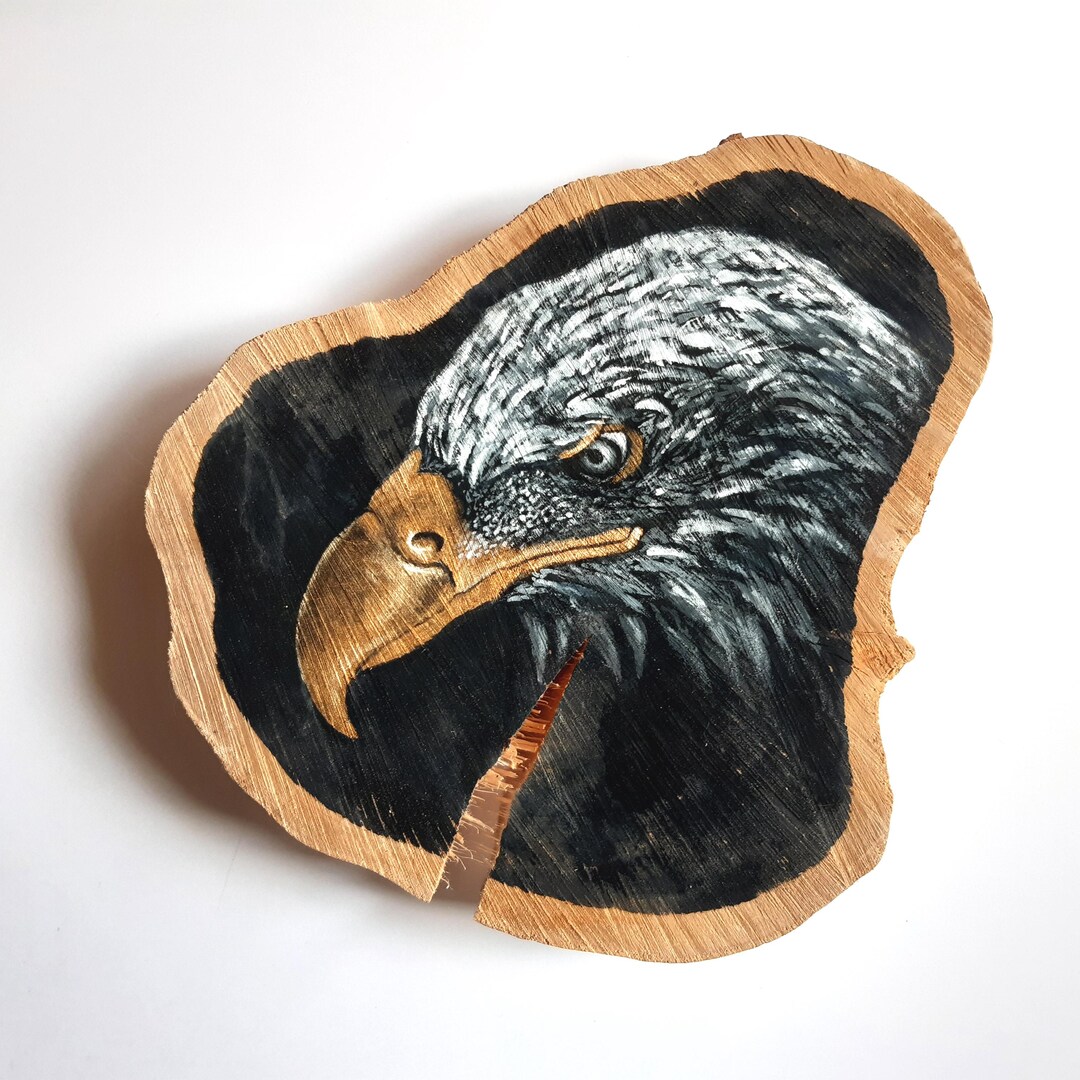 Eagle Portrait Set Wall Decoration Tree Slices Nature Decoration Wall ...