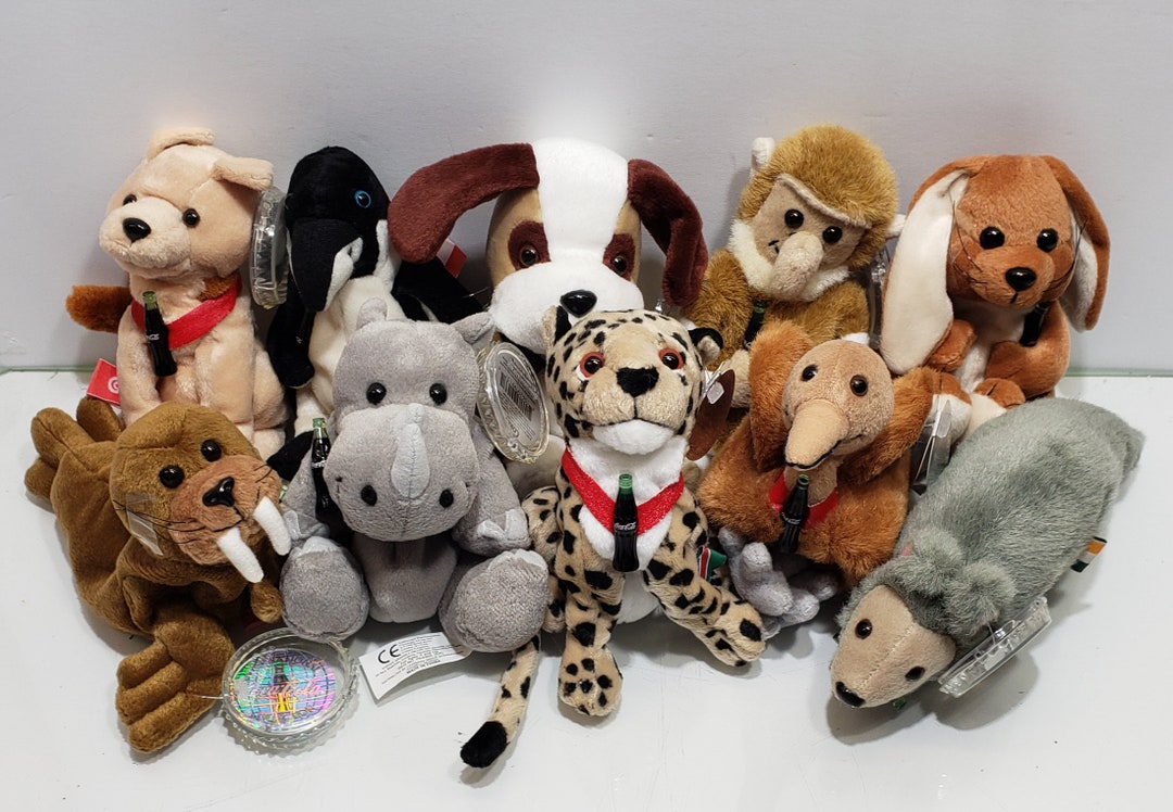 Vintage Coca-cola Lot of 10 International Beanies Animals Bean Bag ...