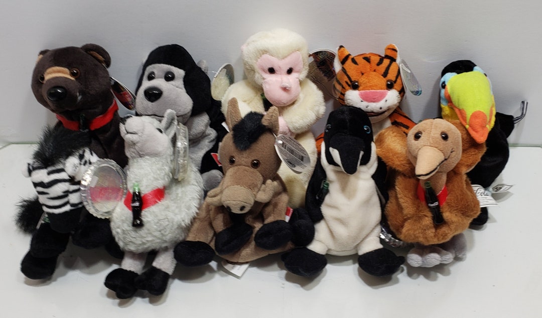 Vintage Coca-cola Lot of 10 International Beanies Animals Bean Bag ...