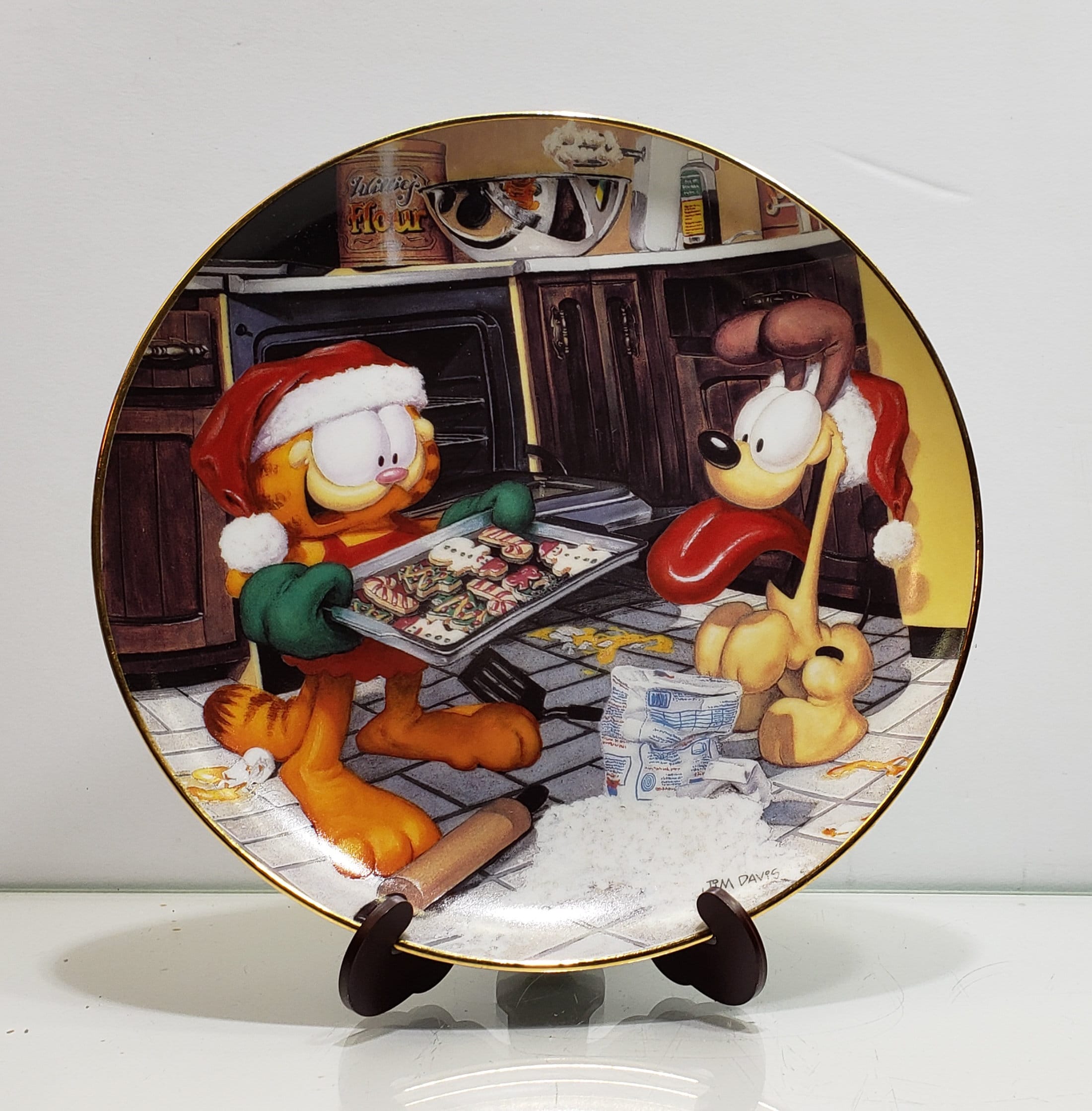 Garfields Christmas Plate With Stand - Etsy