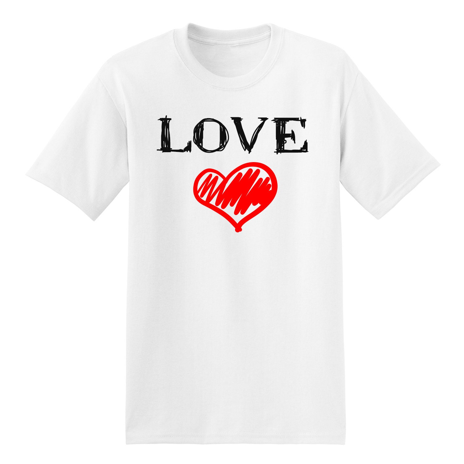 T-shirts Love Heart Digital Print Valentine's Day - Fabric Transfer ...