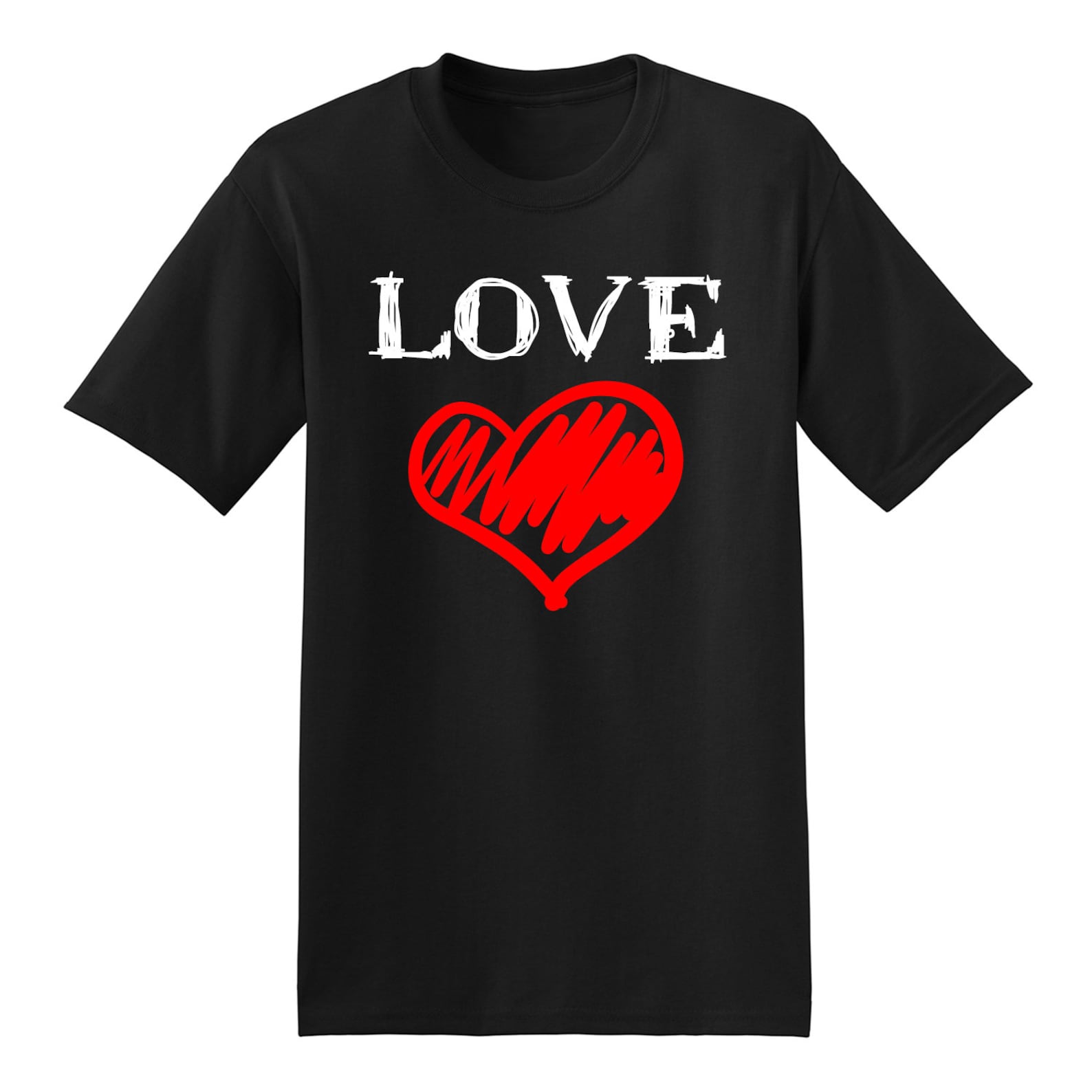 T-shirts Love Heart Digital Print Valentine's Day - Fabric Transfer ...