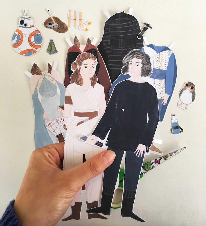 Rey and Ben- Dress up Paper Dolls and Accessories - Etsy
