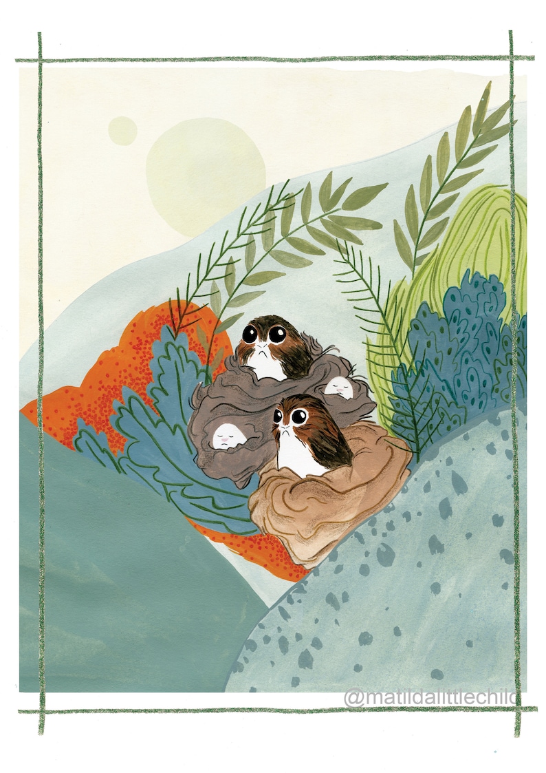 Porg Family A5 Print - Etsy