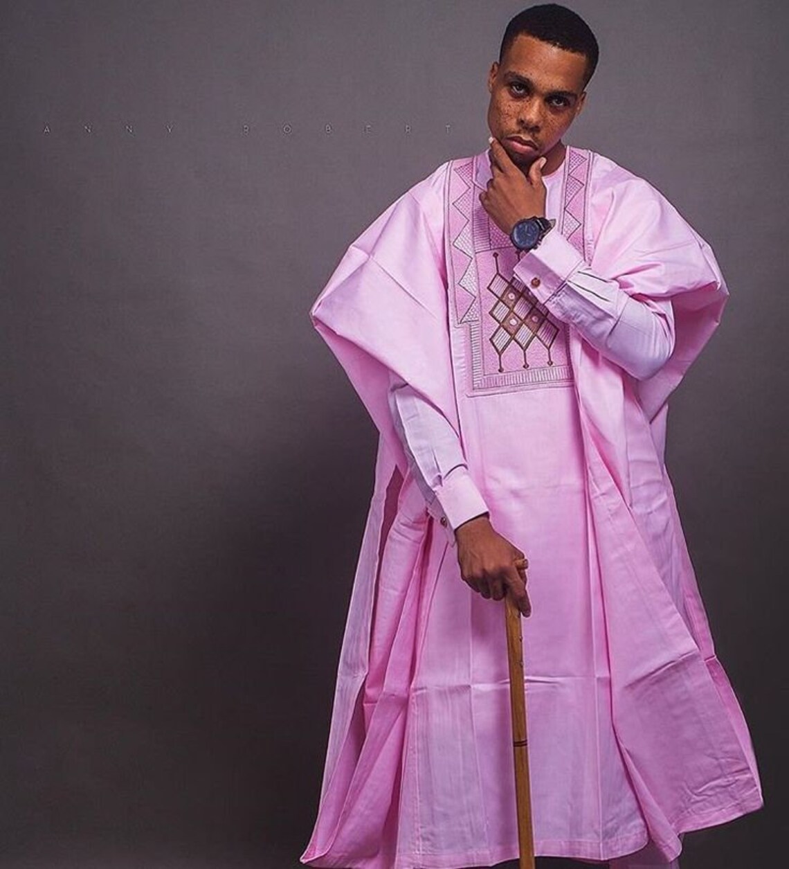 3 piece Pink agbada embroidery with caftan senator for men | Etsy
