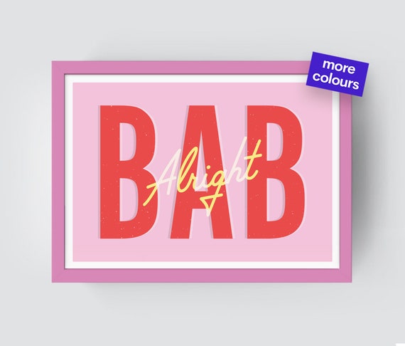 Alright Bab Brummie Slang Print A6-A5-A4-A3-A2-A1 | Etsy UK