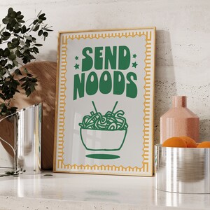 Send Noods - Noodles Retro Cartoon Print - Big Kitchen Prints - A5-A4 ...
