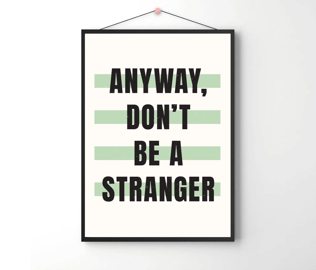 Scott Street Lyrics Print Anyway Don't Be a Stranger - Etsy Norway