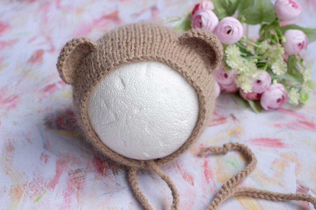 Bear Props Hat Pattern, Newborn Mink Yarn Hat, Knitting Pattern for ...