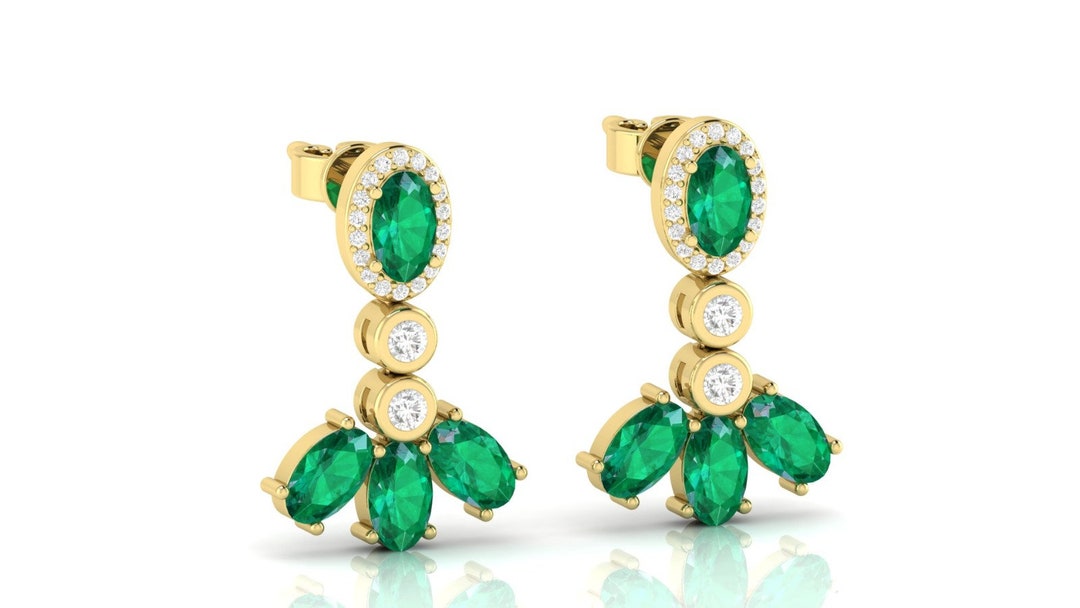 14k Yellow Gold Earring,push Earring,ladies Earring,wedding Earring ...