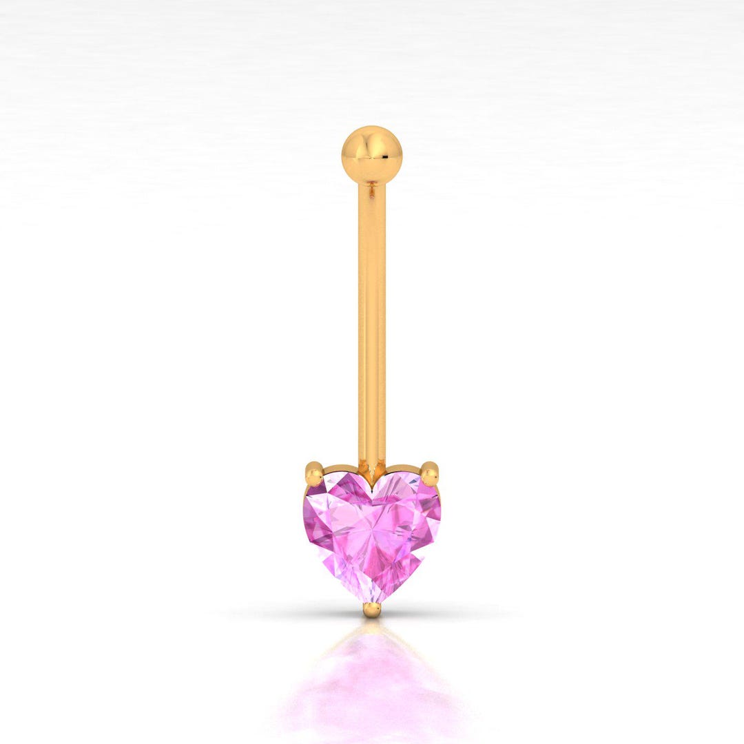 14K Yellow Gold Navel Piercing, Belly Button Ring, Rook Belly Eyebrow ...