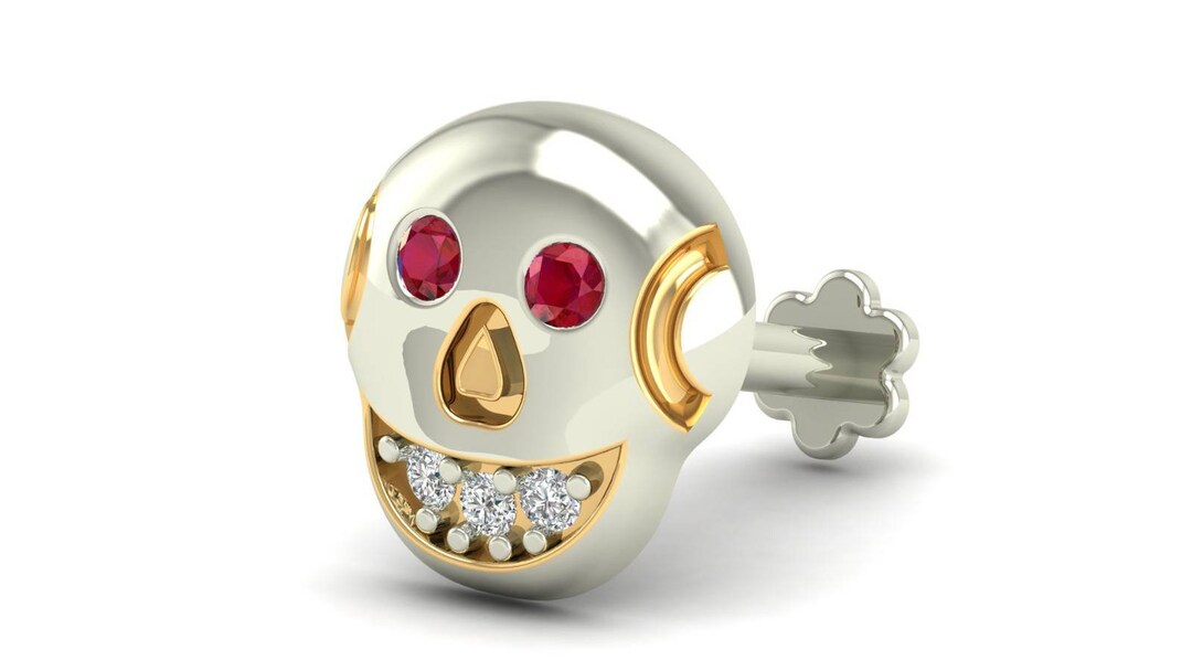 Sukll Nose Pin Screw , Asian Nose Pin, 18kt Yello Gold Available, Stud ...