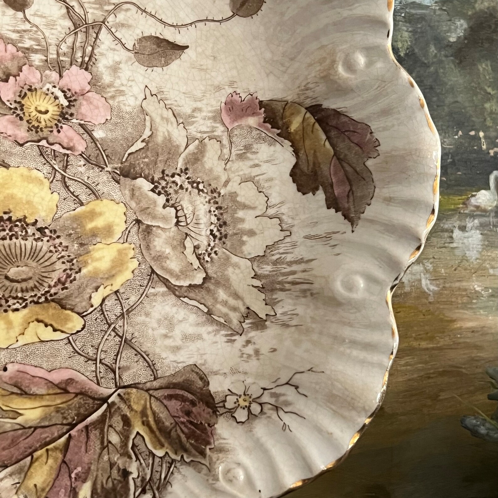 Antique Dunn Bennett & Co Florence Floral Trinket Dish Plate - Etsy