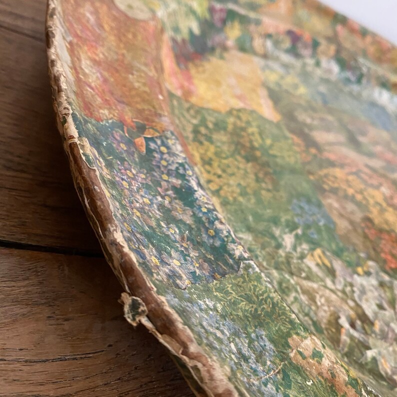 Vintage Decoupage Very Large Oval Plate Wall Display Florals | Etsy UK