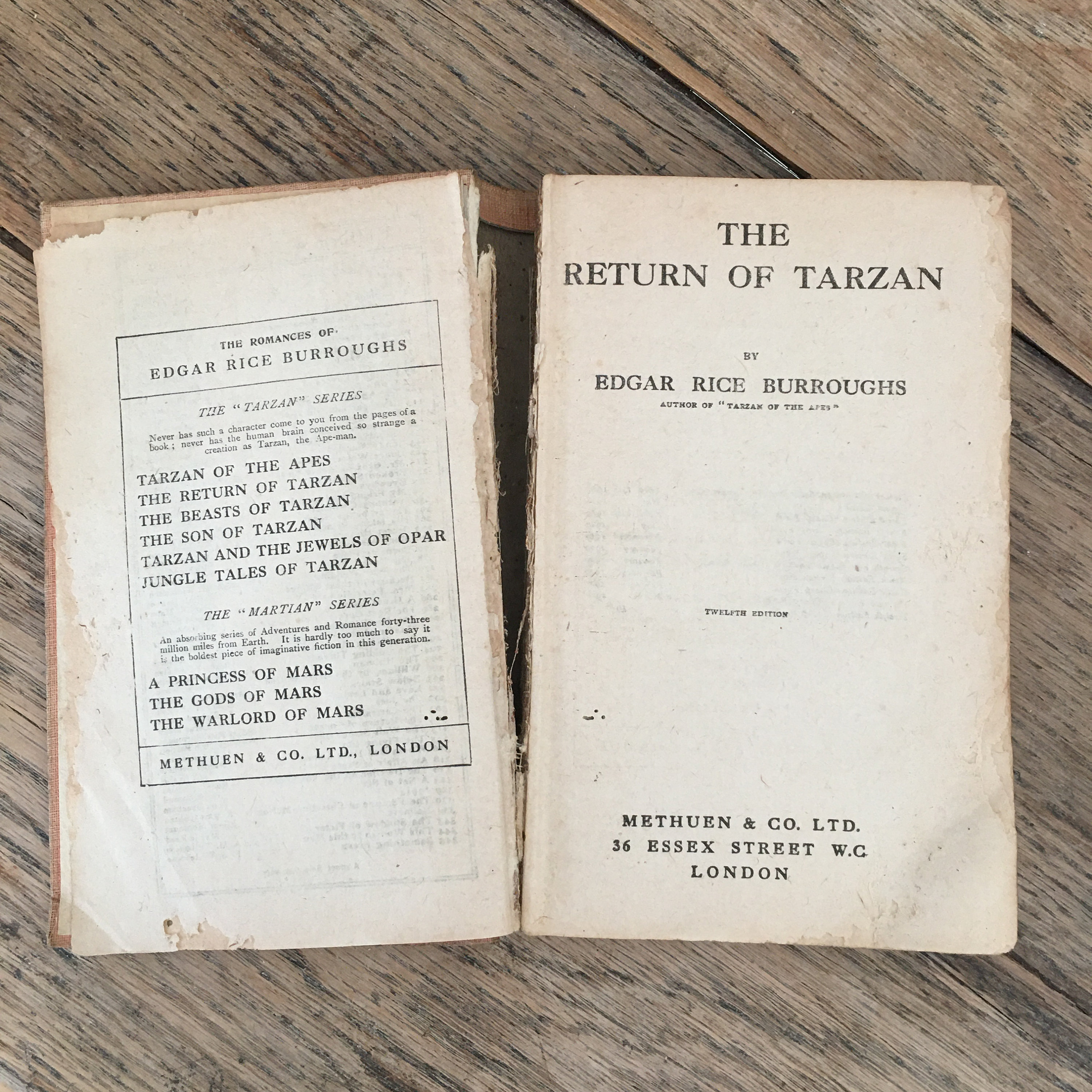 EDGAR RICE BURROUGHS Tarzan of the Apes The Return of Tarzan | Etsy