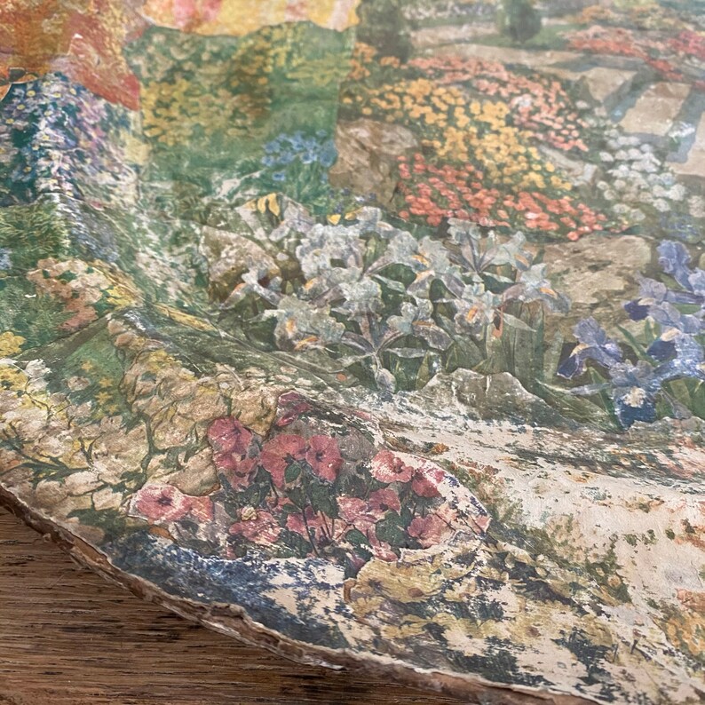 Vintage Decoupage Very Large Oval Plate Wall Display Florals | Etsy UK