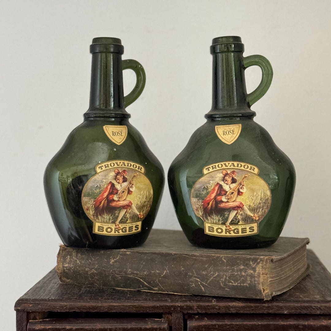 Two Toreador Borges Dusty Vintage Portuguese Rose Wine Bottles Dusty ...