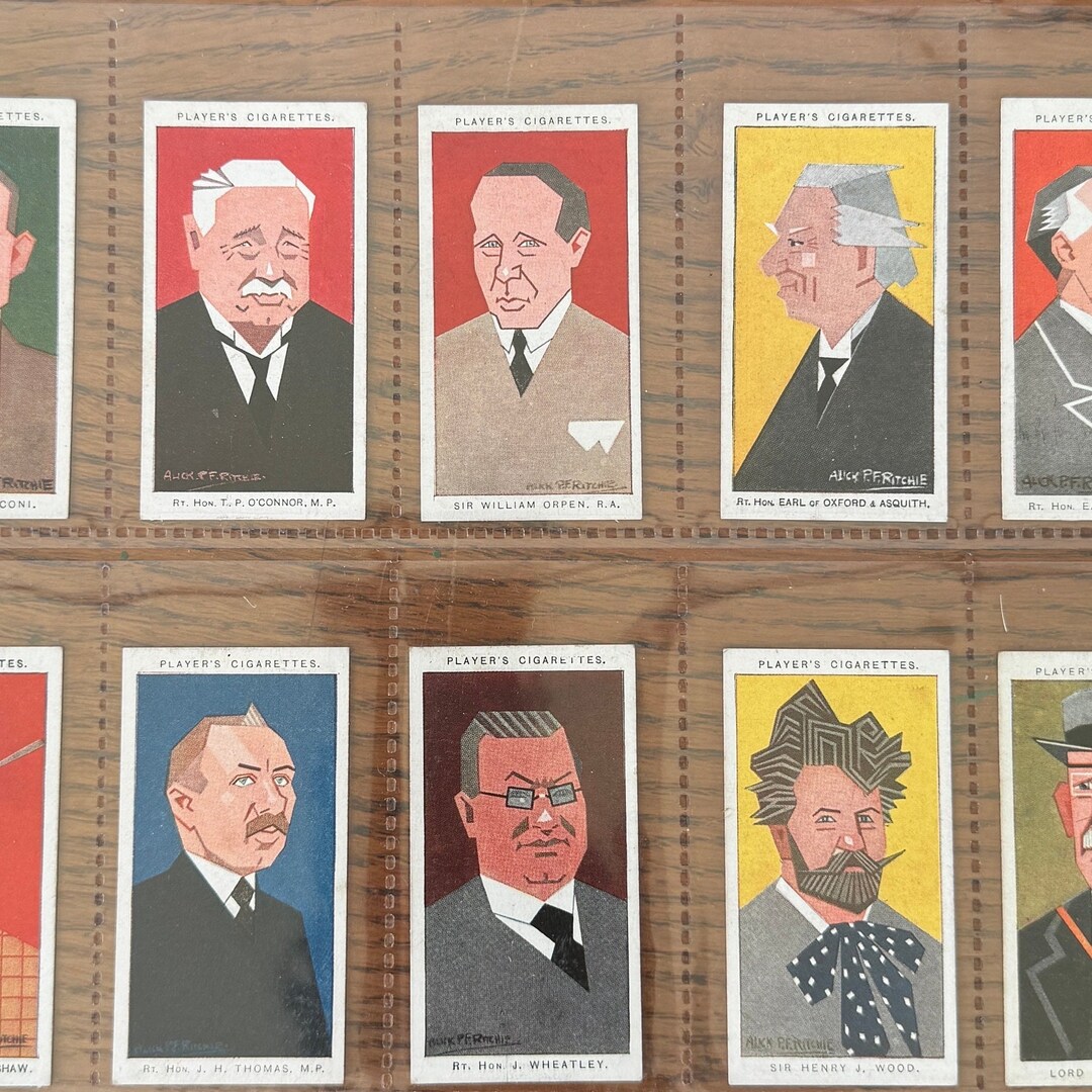 Vintage 1920s Straight Line Caricature Cigarette Cards Full Set of ...
