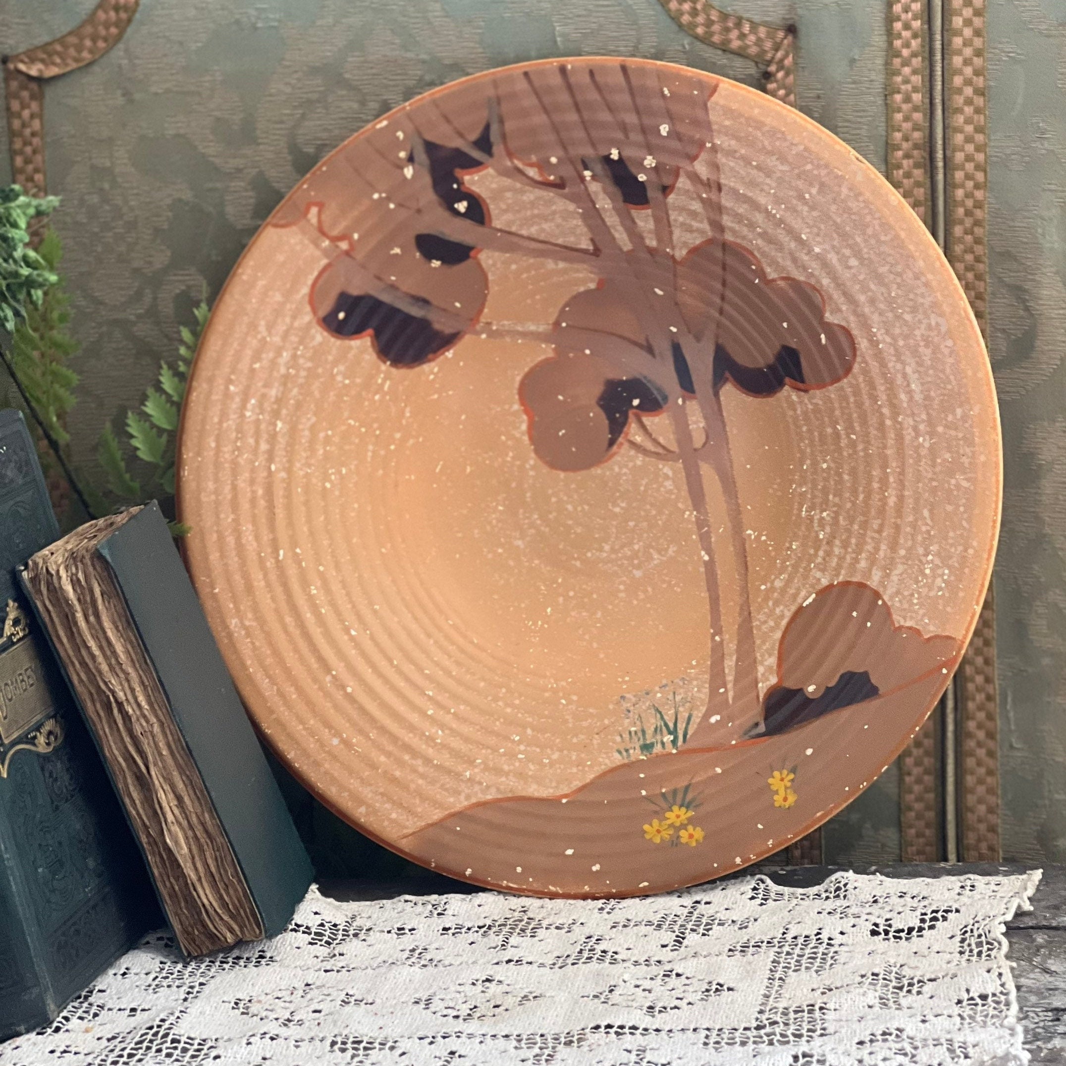 Vintage Art Deco Charger Plate Serving Plate With Signs of - Etsy UK