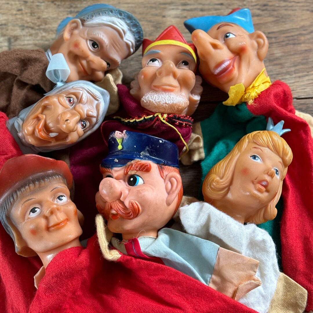 Vintage Punch Hand Puppet Bundle 1970s Prop Display Age and Wear Ref B ...