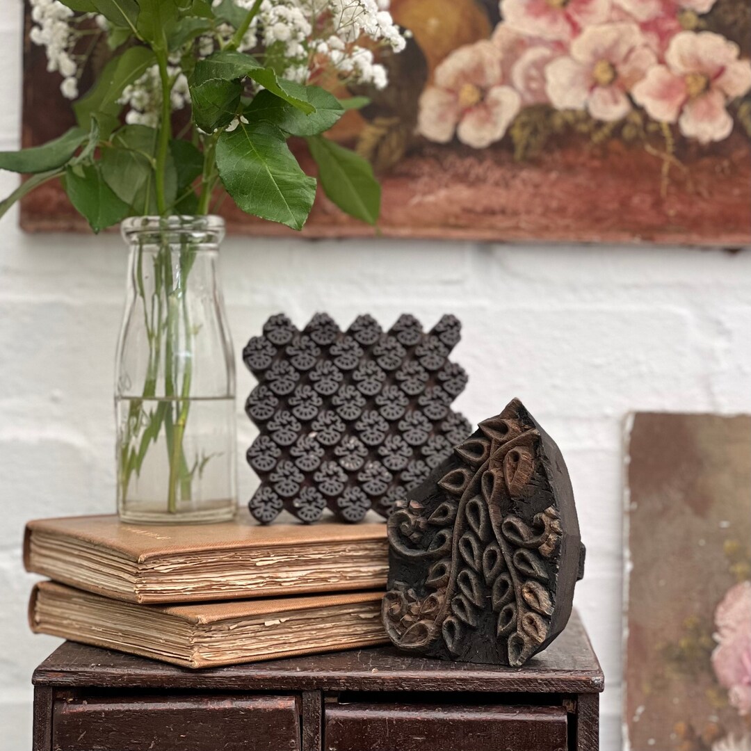 Vintage Hand Carved Wooden Print Blocks Charming Ref B/5 - Etsy