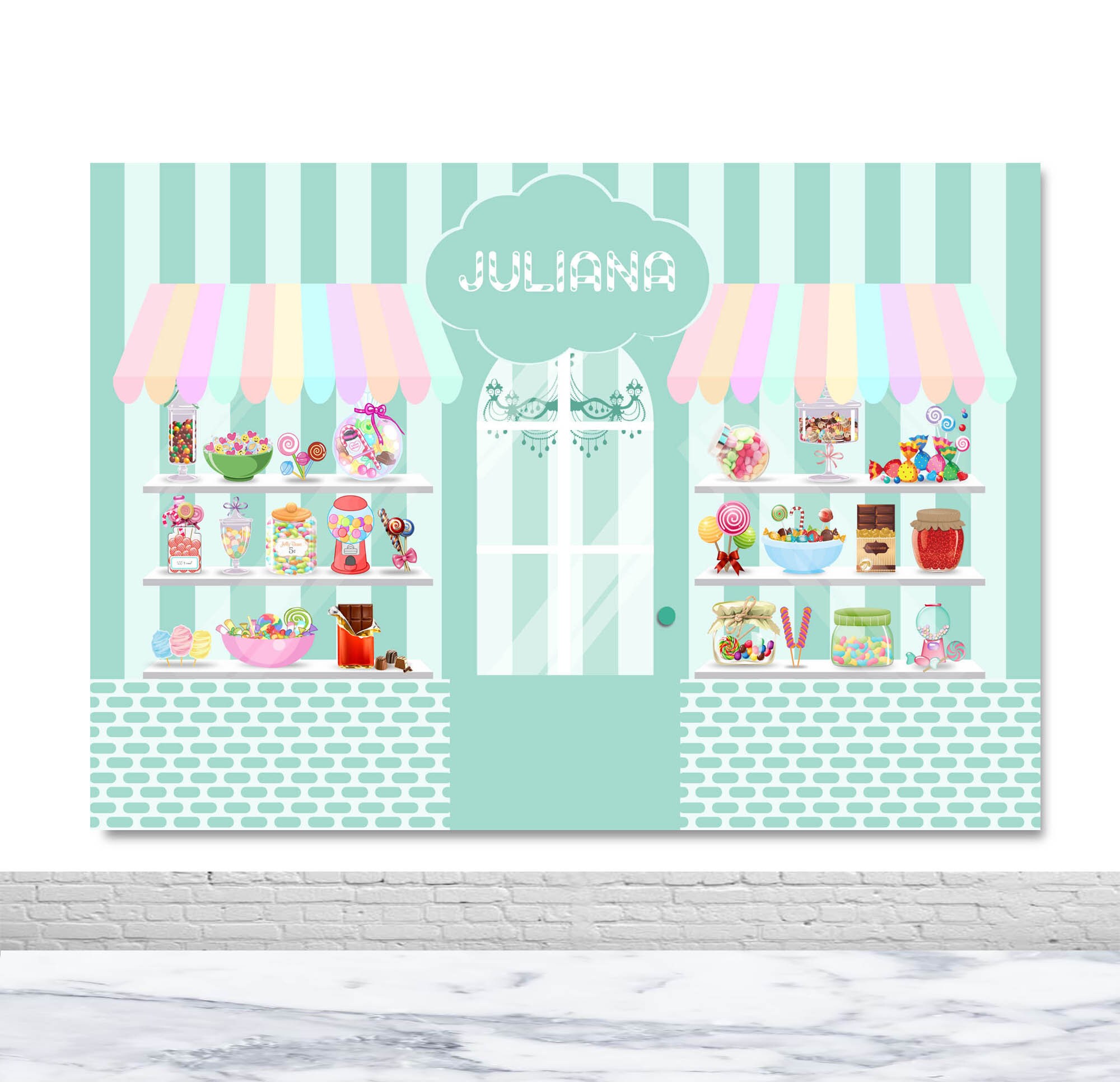 Candy Shop Custom Photography Backdrop Kids 1st Birthday Photo - Etsy