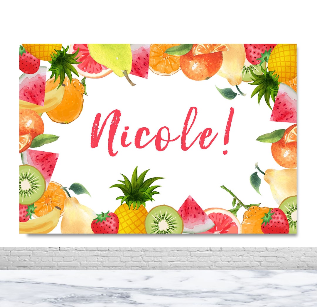 Fruits Birthday Party Photography Backdrop White Pink Vinyl Photo ...