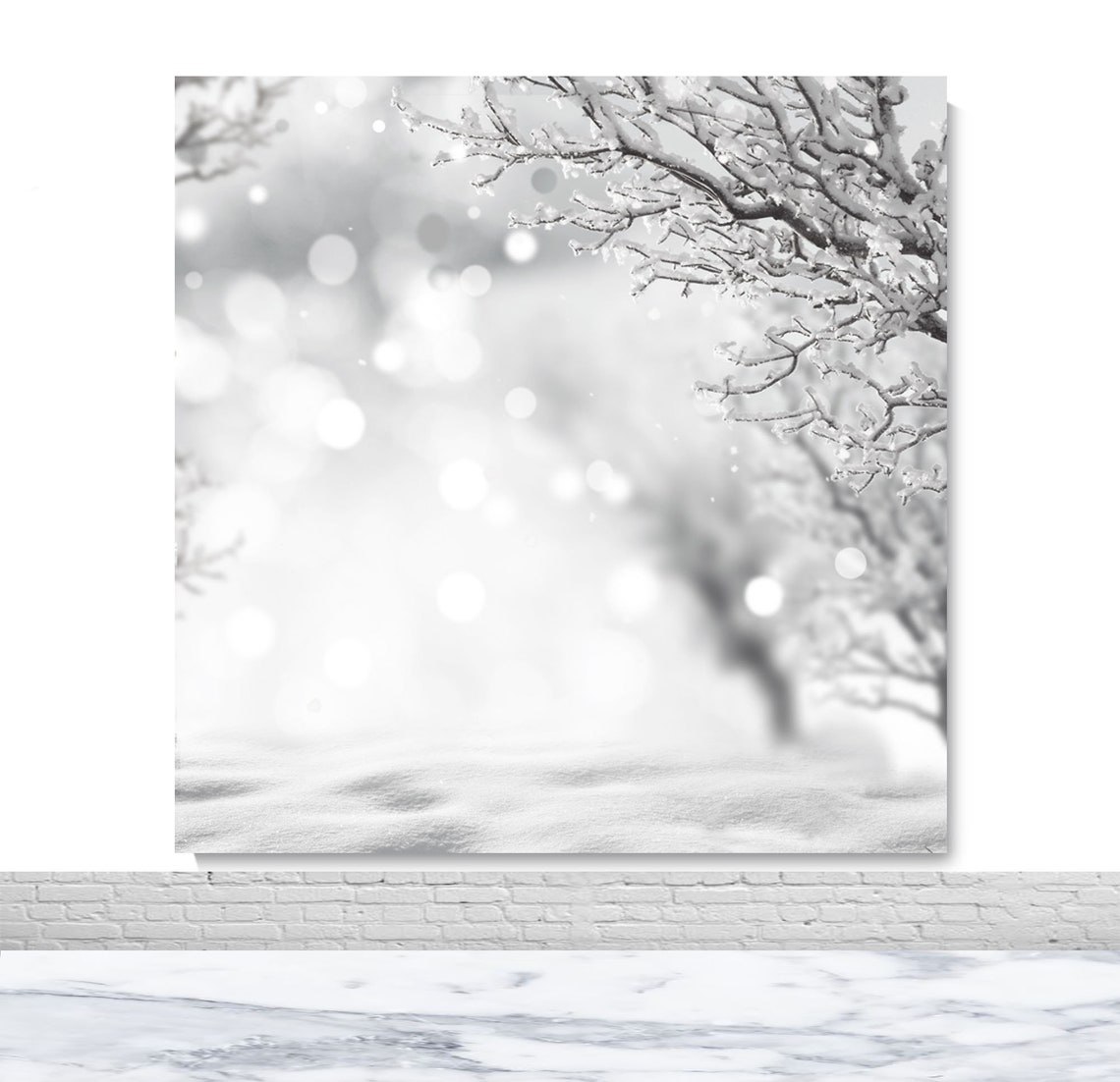 Winter Landscape Photography Backdrop Ice Snowflake Picture - Etsy