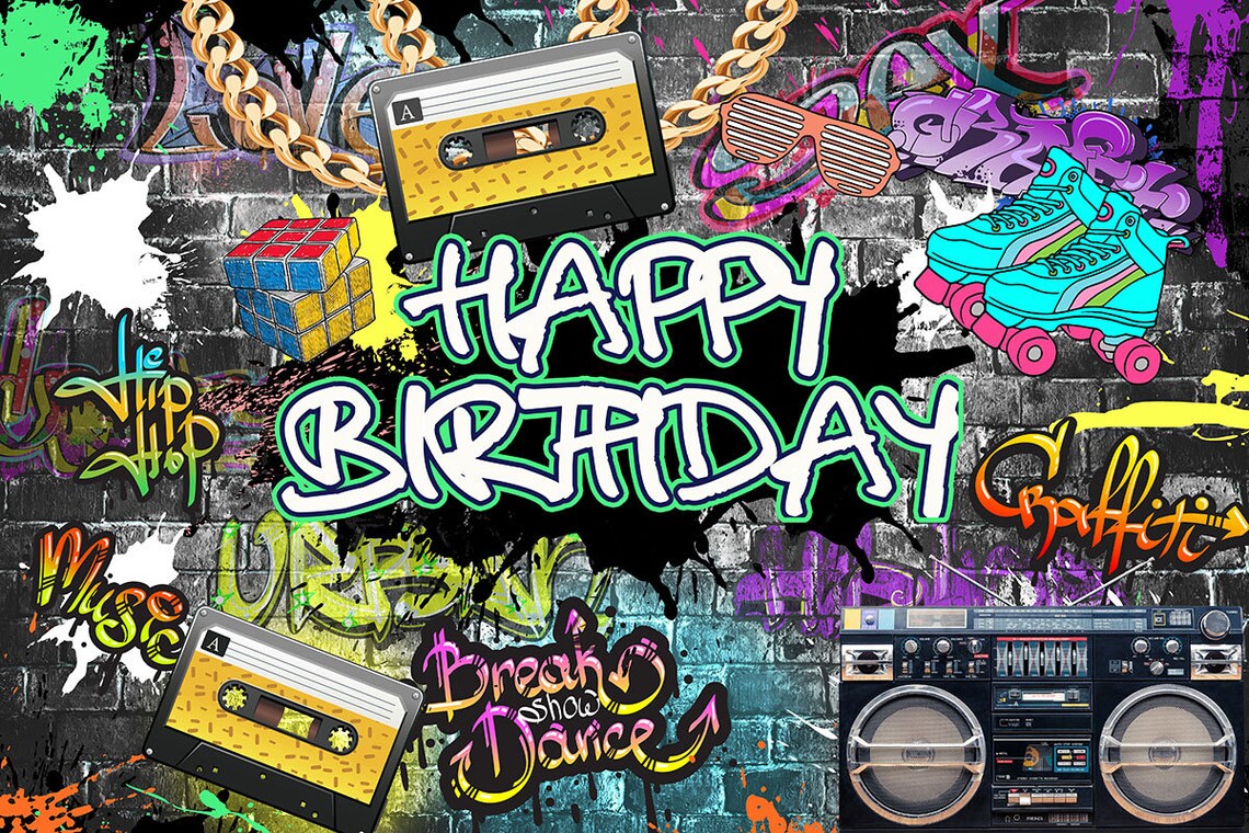 Graffiti Wall Hip Hop Photography Backdrop 30th 40th 50th - Etsy