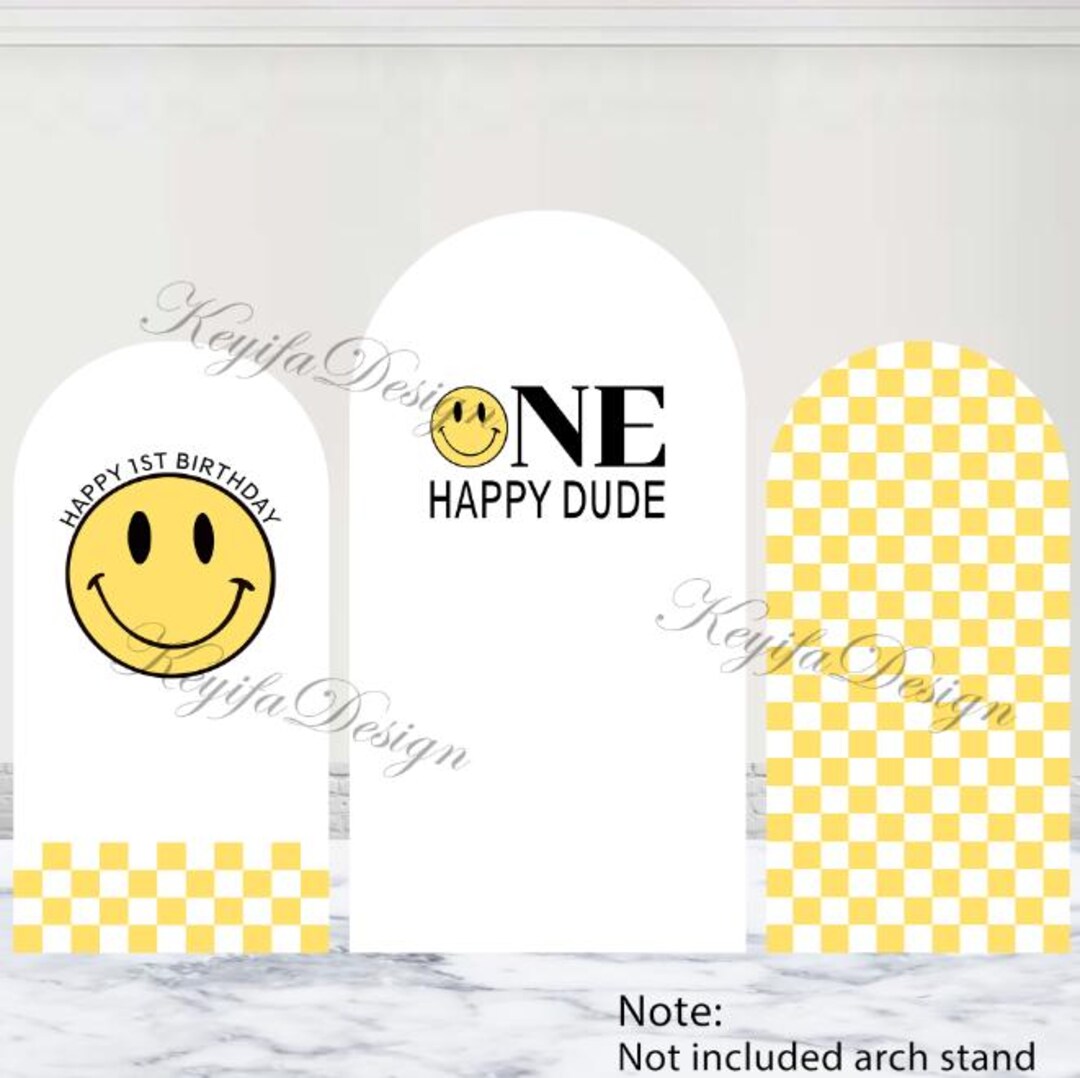 One Happy Dude Arch Backdrop Kids 1st Birthday Backdrop Polyester ...