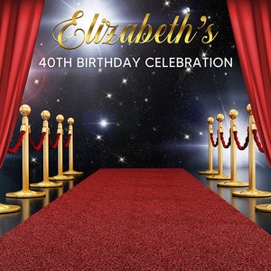 Red Carpet Birthday Celebration Photo Backdrop 30th 40th Birthday Party ...