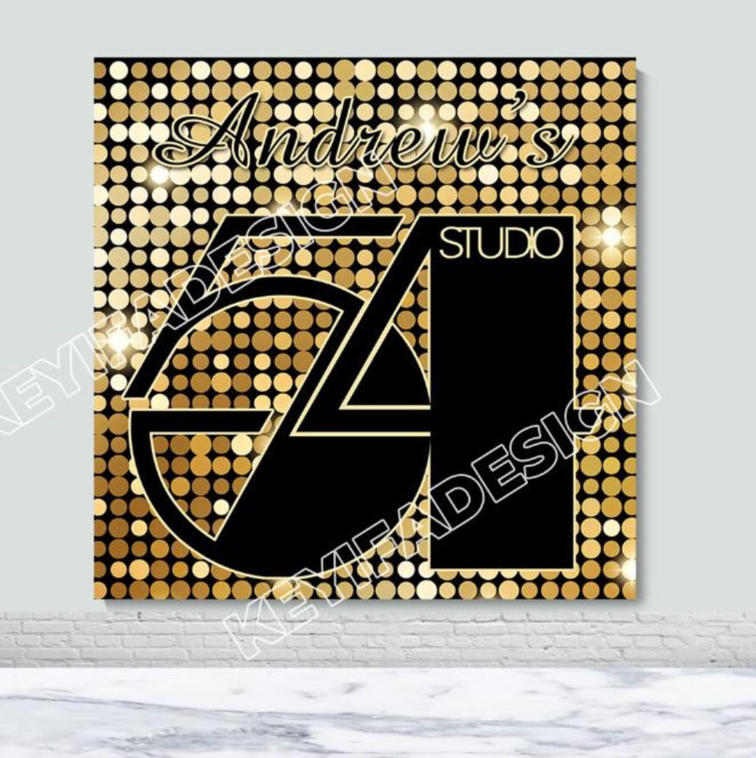 Studio 54 Backdrop Custom 30th 40th 50th Birthday Background Gold and ...