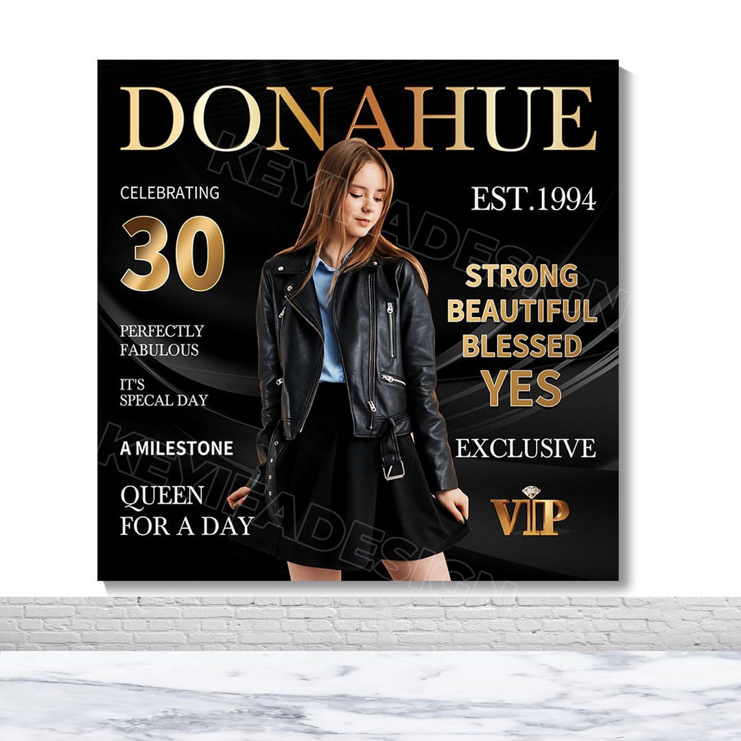 Magazine Cover Custom Photo Backdrop 30th 40th 50th Birthday Party ...
