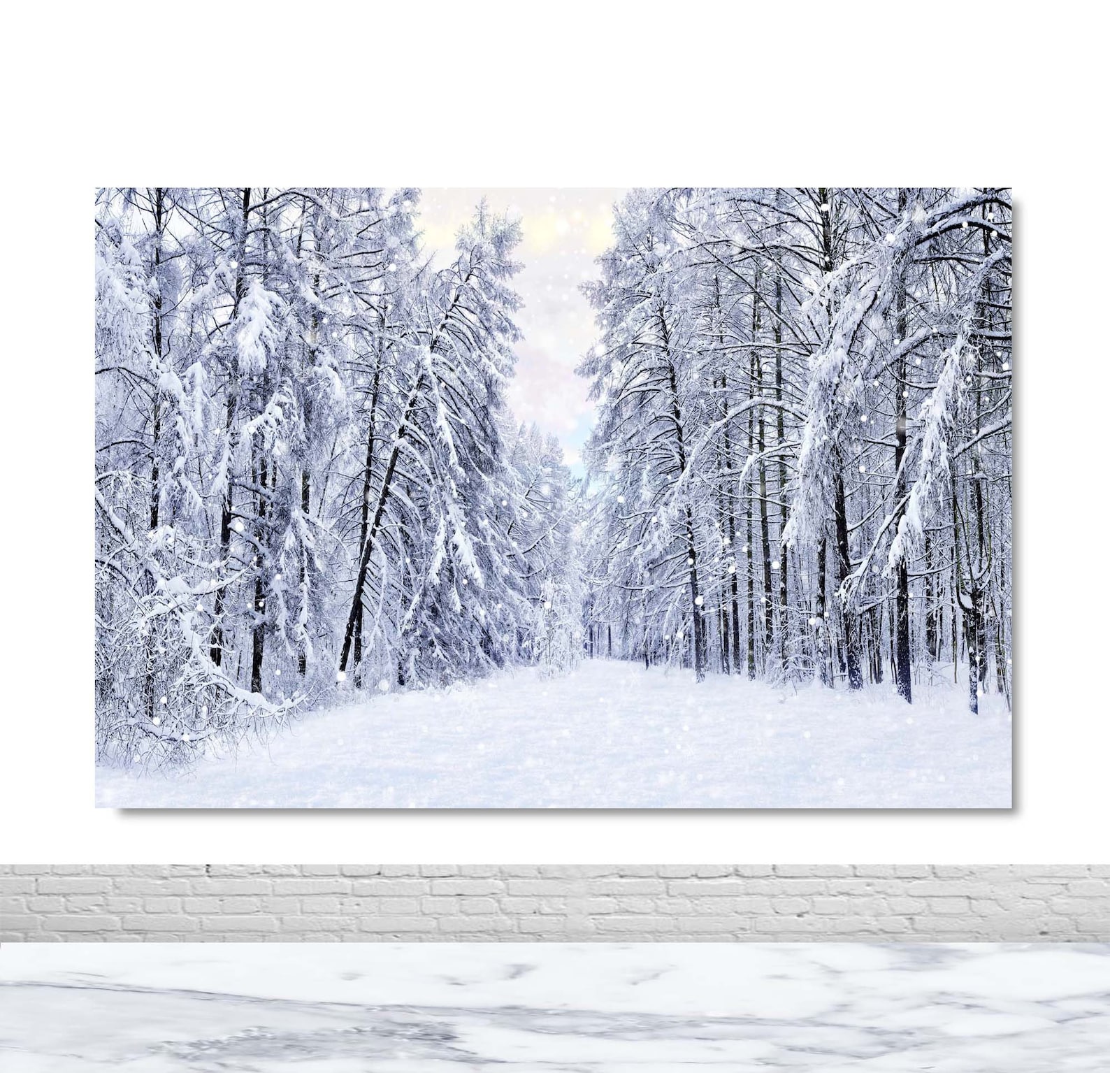 Winter Snowy Forest Photography Backdrop Christmas New Year Photo ...