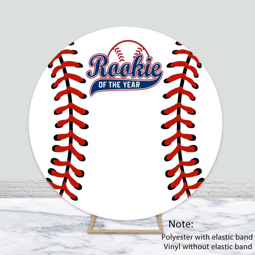 Rookie of the Year Baseball Round Cover Background Baseball Party ...