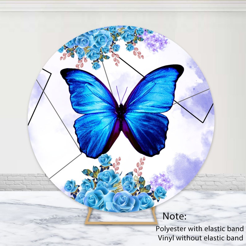 Butterfly Round Photography Backdrop Birthday Party Baby - Etsy