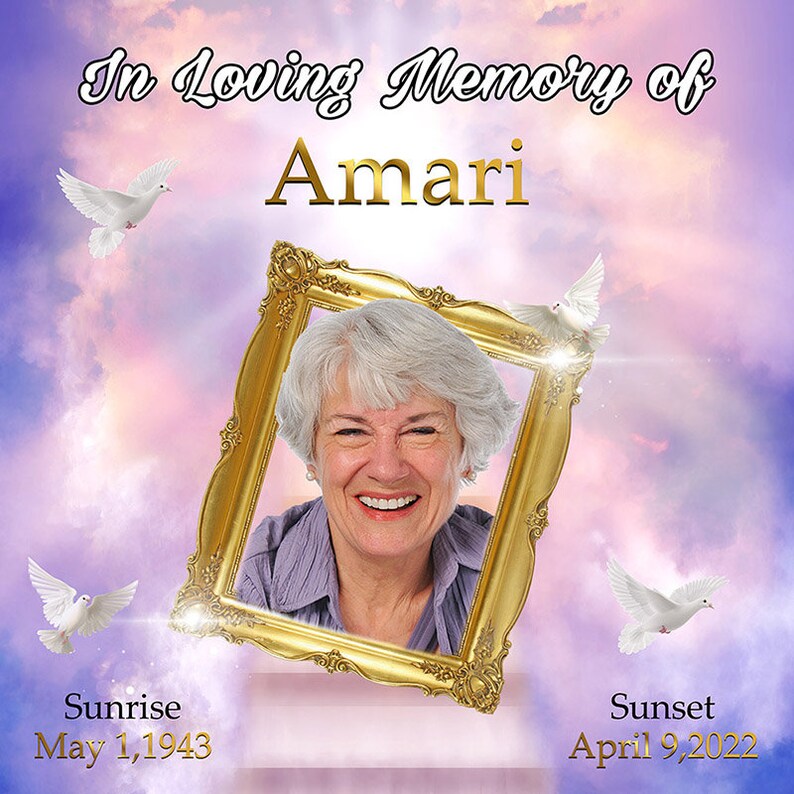 In Loving Memory Heaven Backdrop Dove of Peace Memorial - Etsy